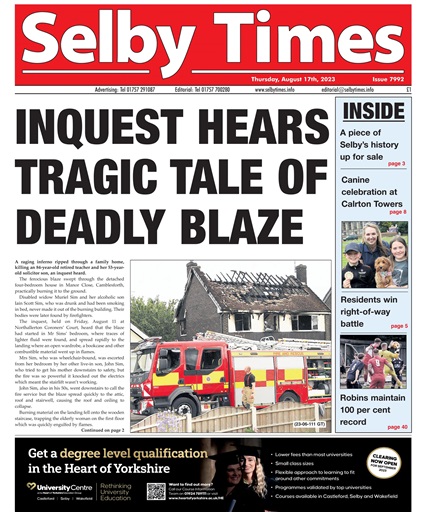 Selby Times Magazine - August 17th 2023 Back Issue