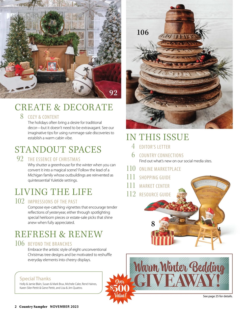 Country Sampler Magazine - November 2023 Back Issue