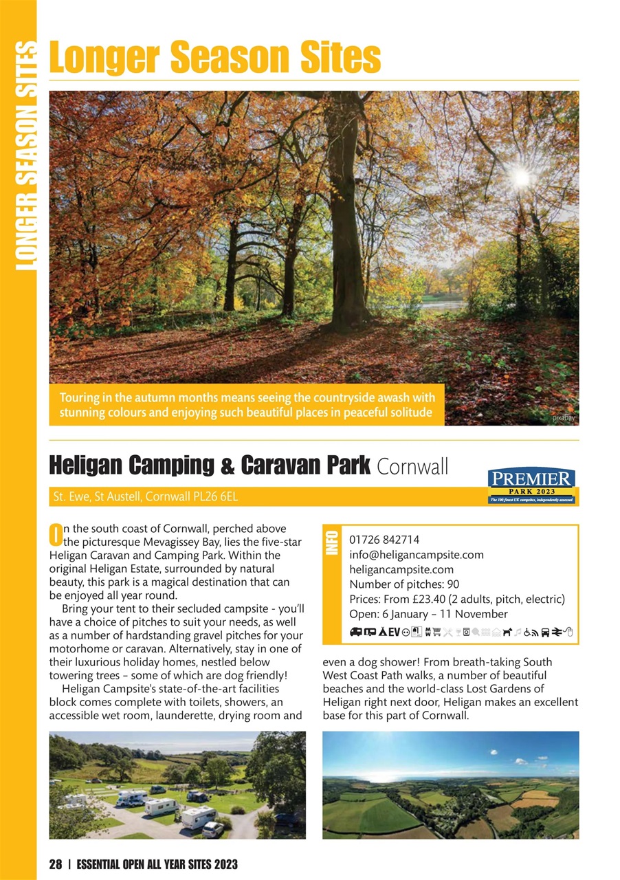 Campsite Finder Magazine - Essential Open All Year Sites 2023 Special Issue