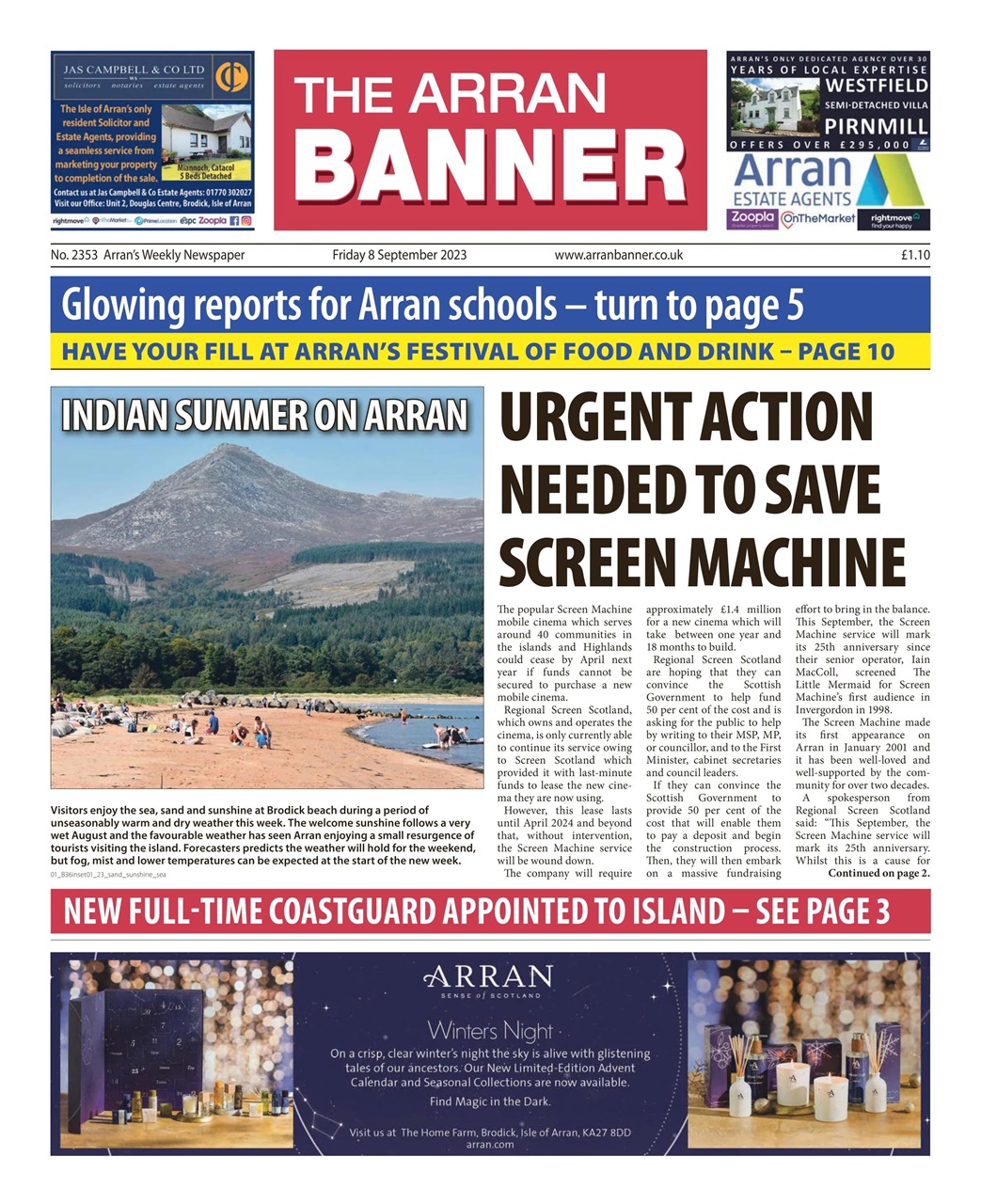 Arran Banner Magazine - 8/9/2023 Back Issue