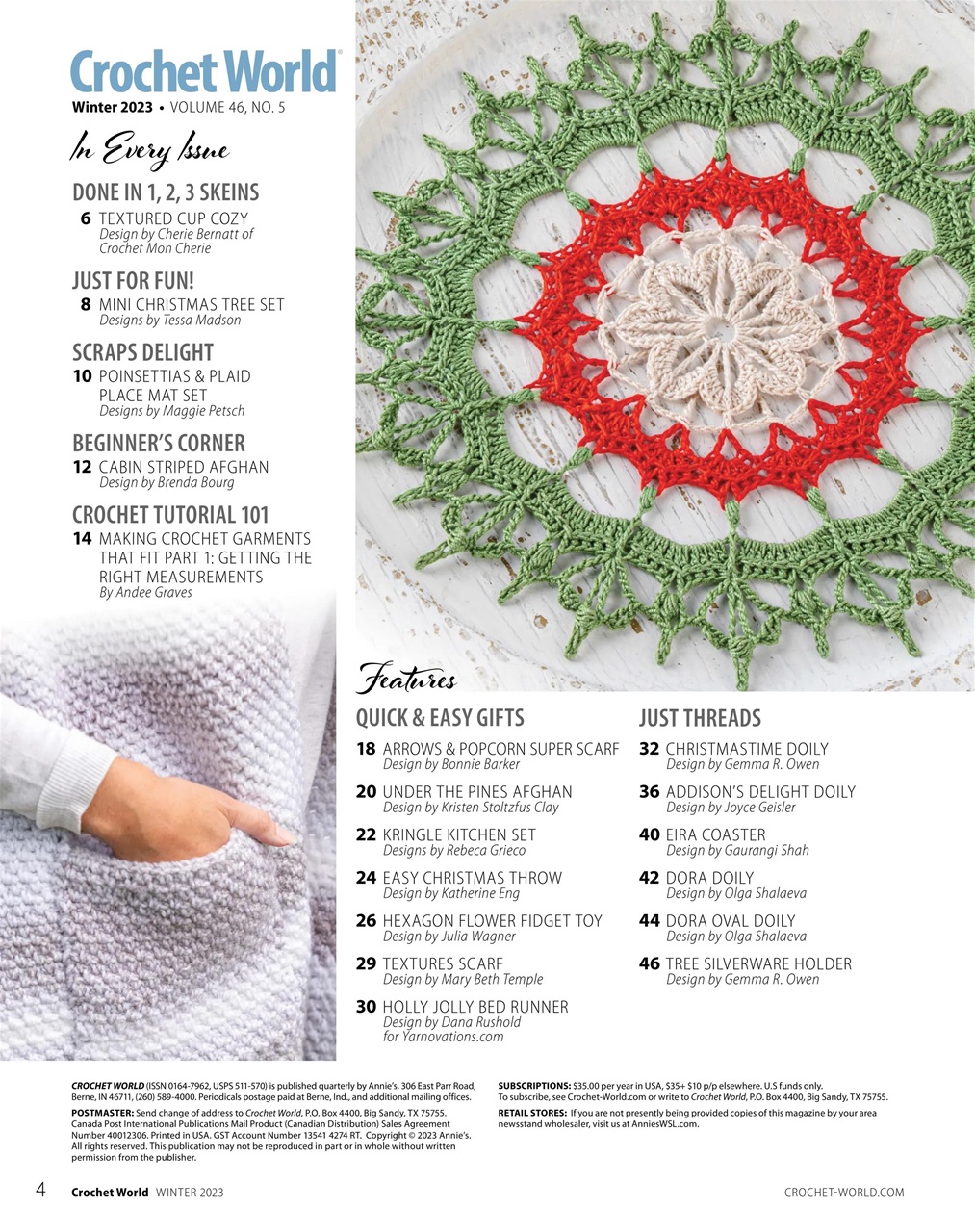 Crochet World Magazine - Winter 2023 Back Issue