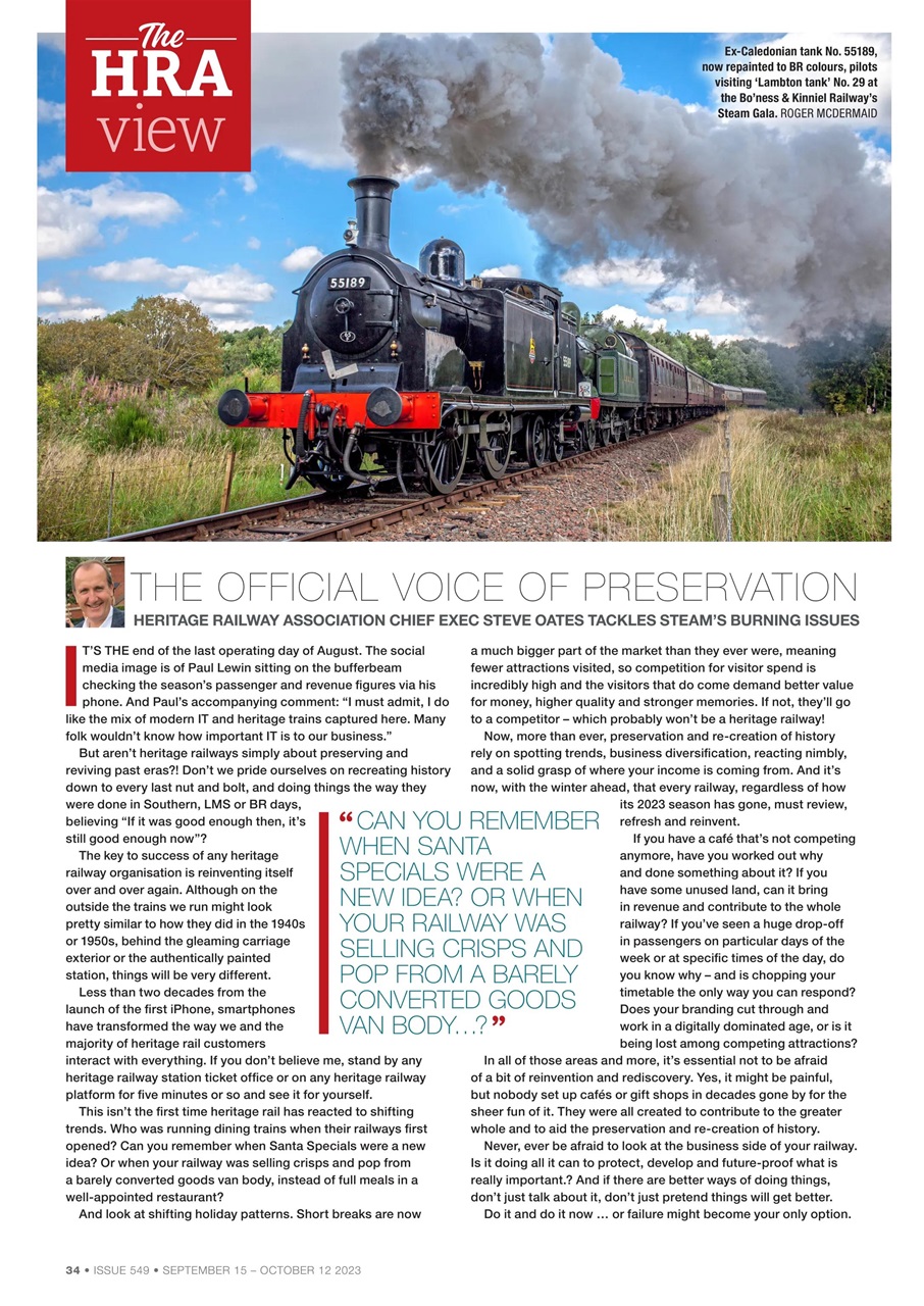 Steam Railway Magazine - 549 Back Issue Steam Railway Magazine - 549 Back Issue