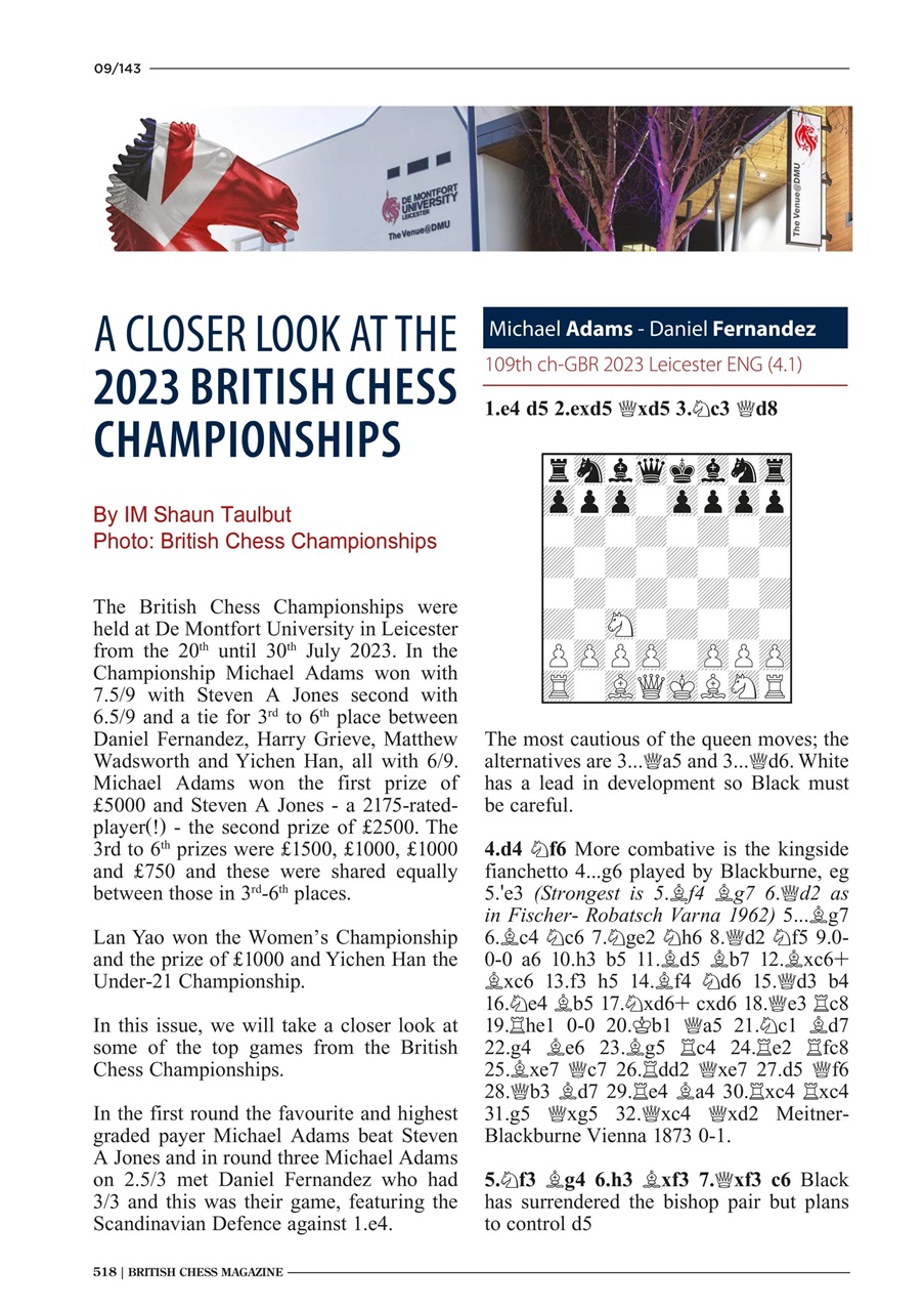British Chess Magazine - September 2023 Back Issue