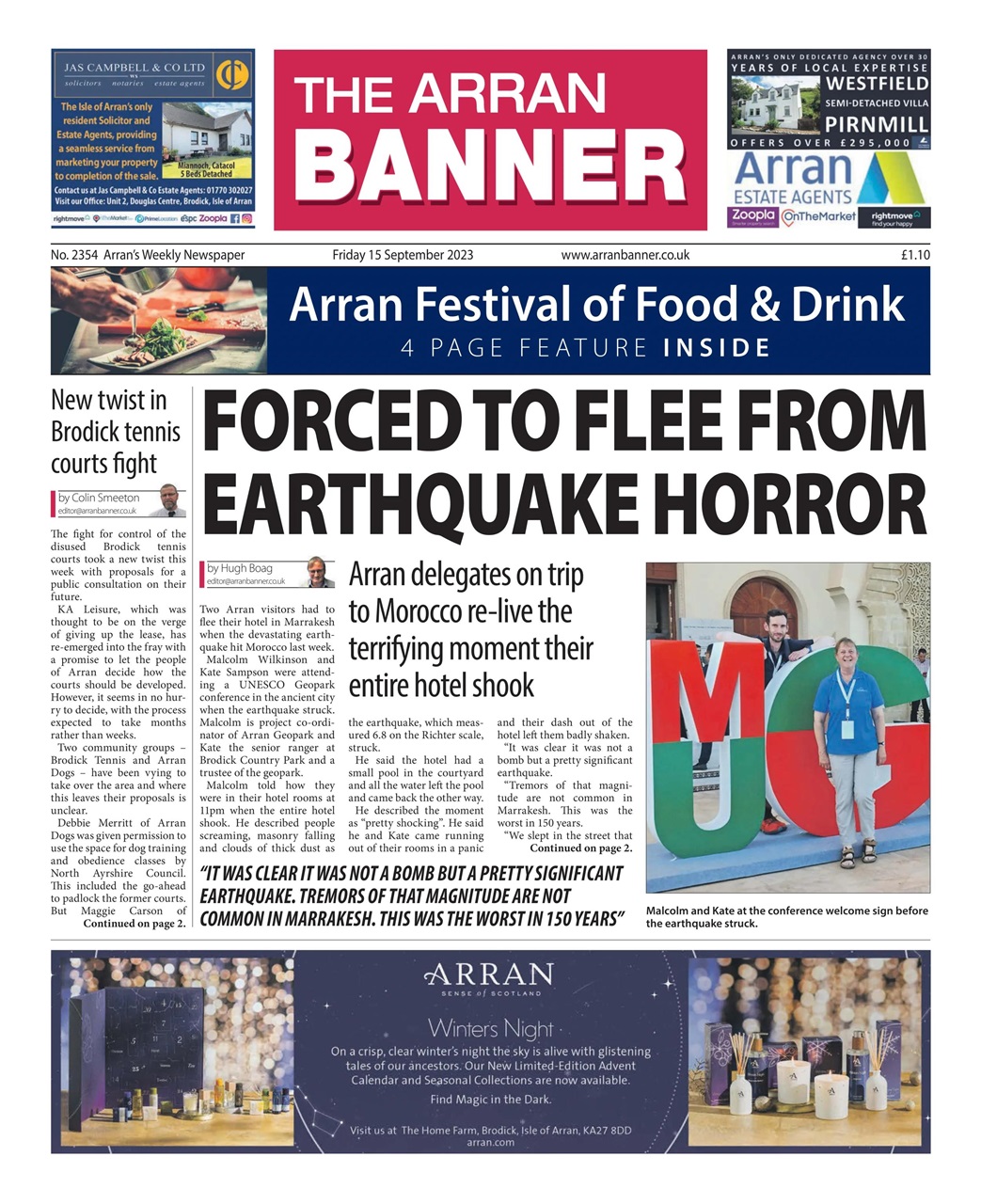 Arran Banner Magazine - 15th September 2023 Back Issue