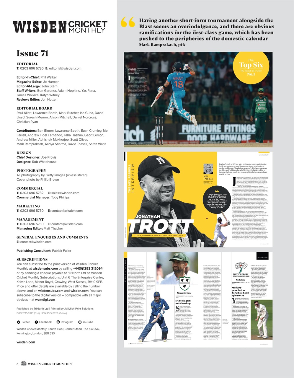 Wisden Cricket Monthly Magazine - September 2023 Back Issue