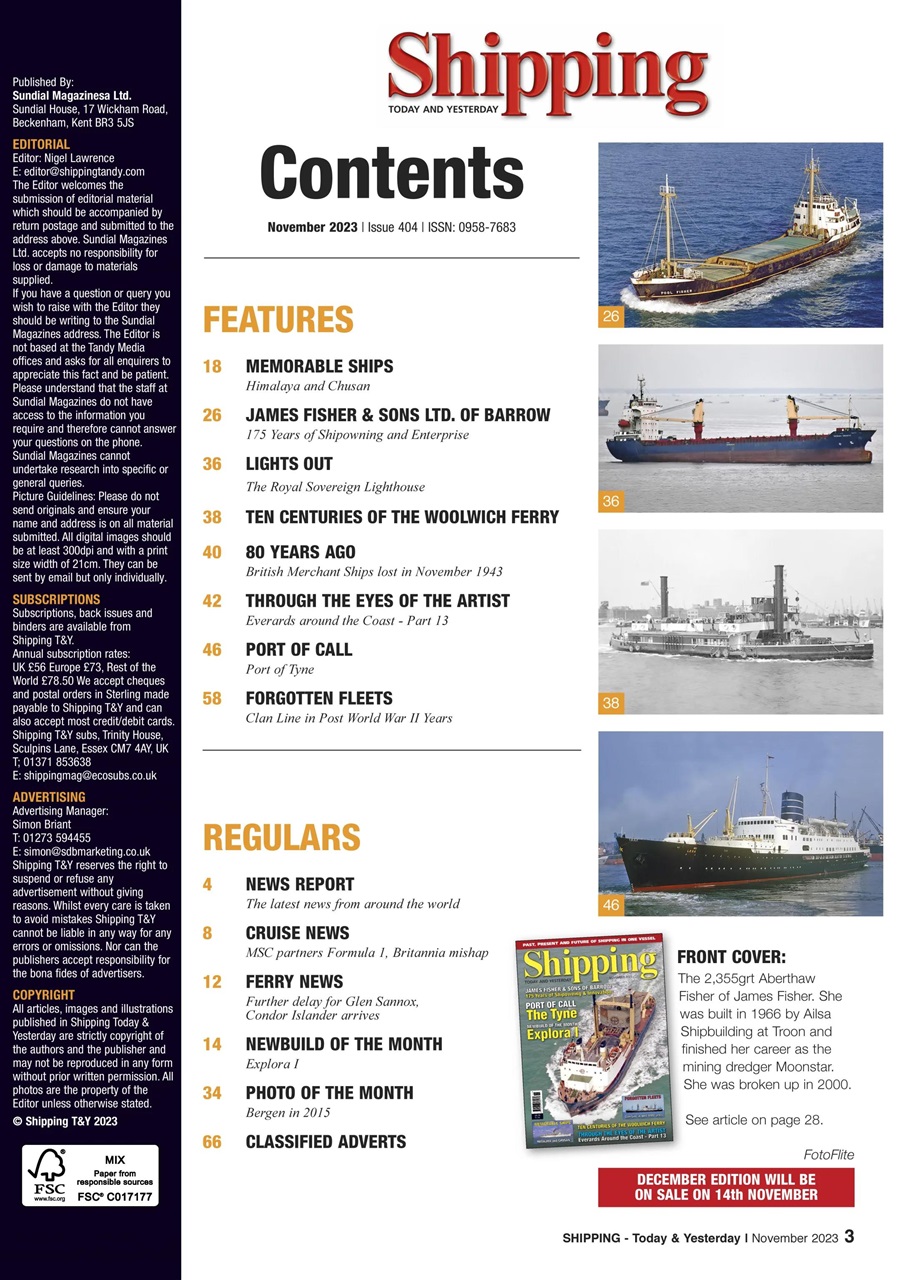 Shipping Today & Yesterday Magazine - November 2023 Back Issue