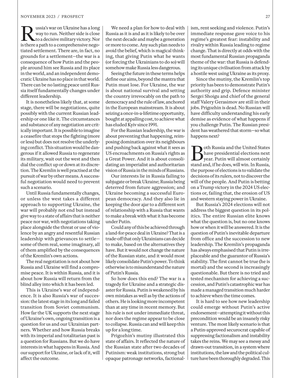 Prospect Magazine - November 2023 Back Issue