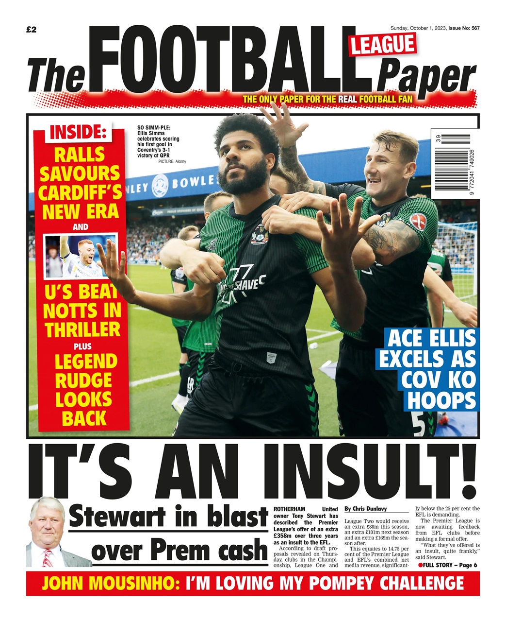 The Football League Paper Magazine - 1st October 2023 Back Issue