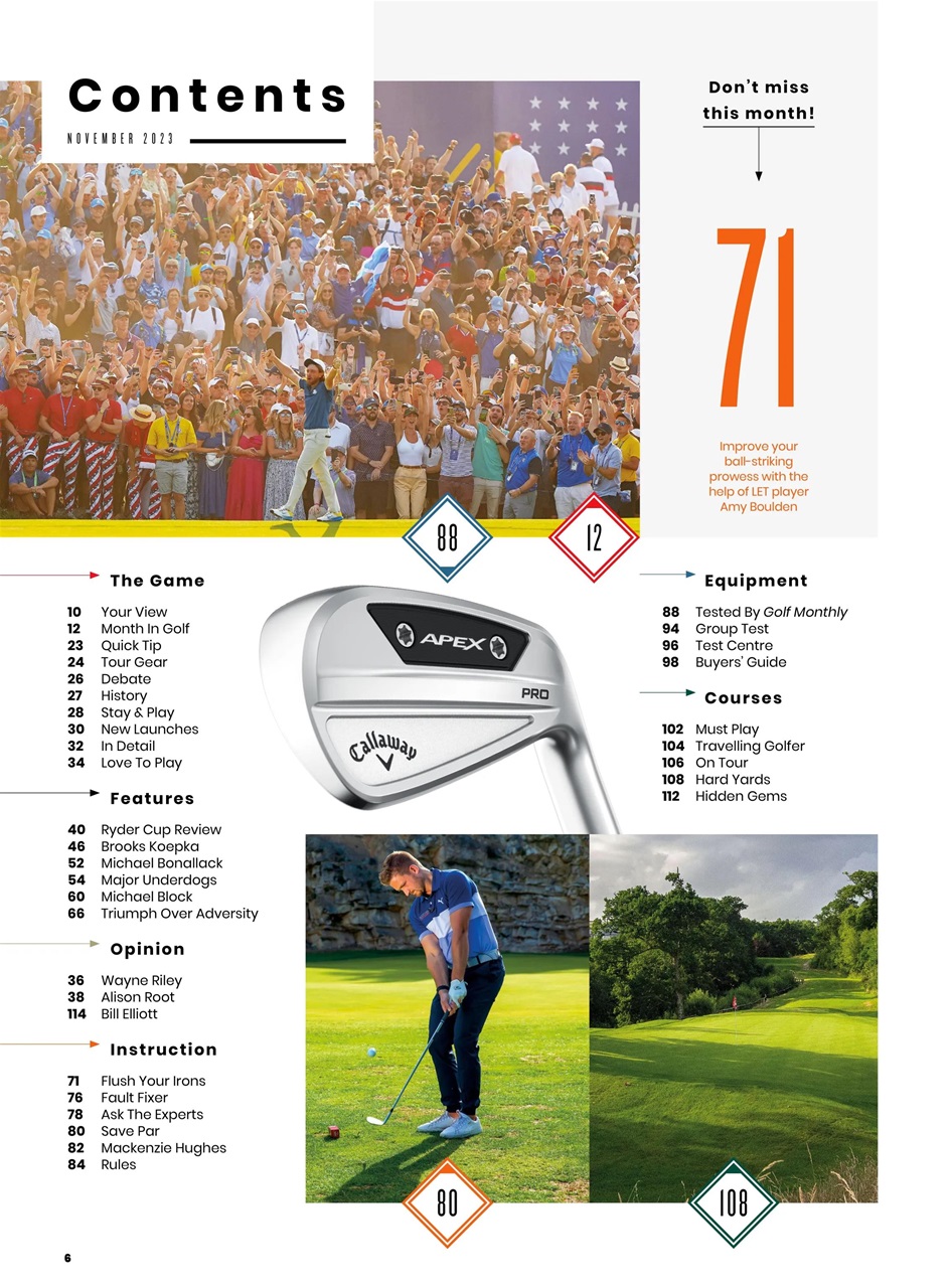 Golf Monthly Magazine - November 2023 Back Issue