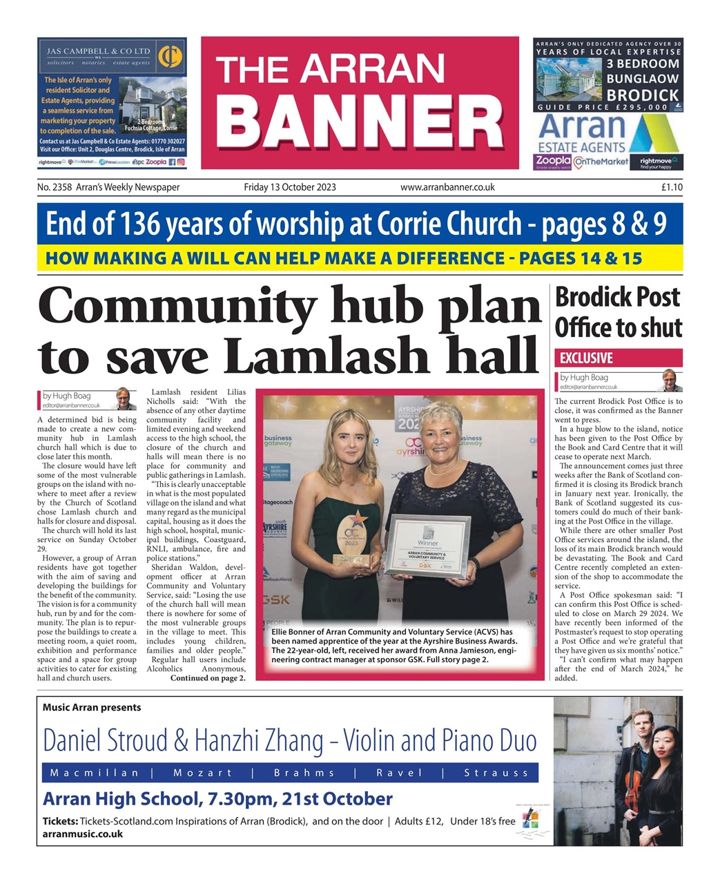 Arran Banner Magazine - 13/10/2023 Back Issue