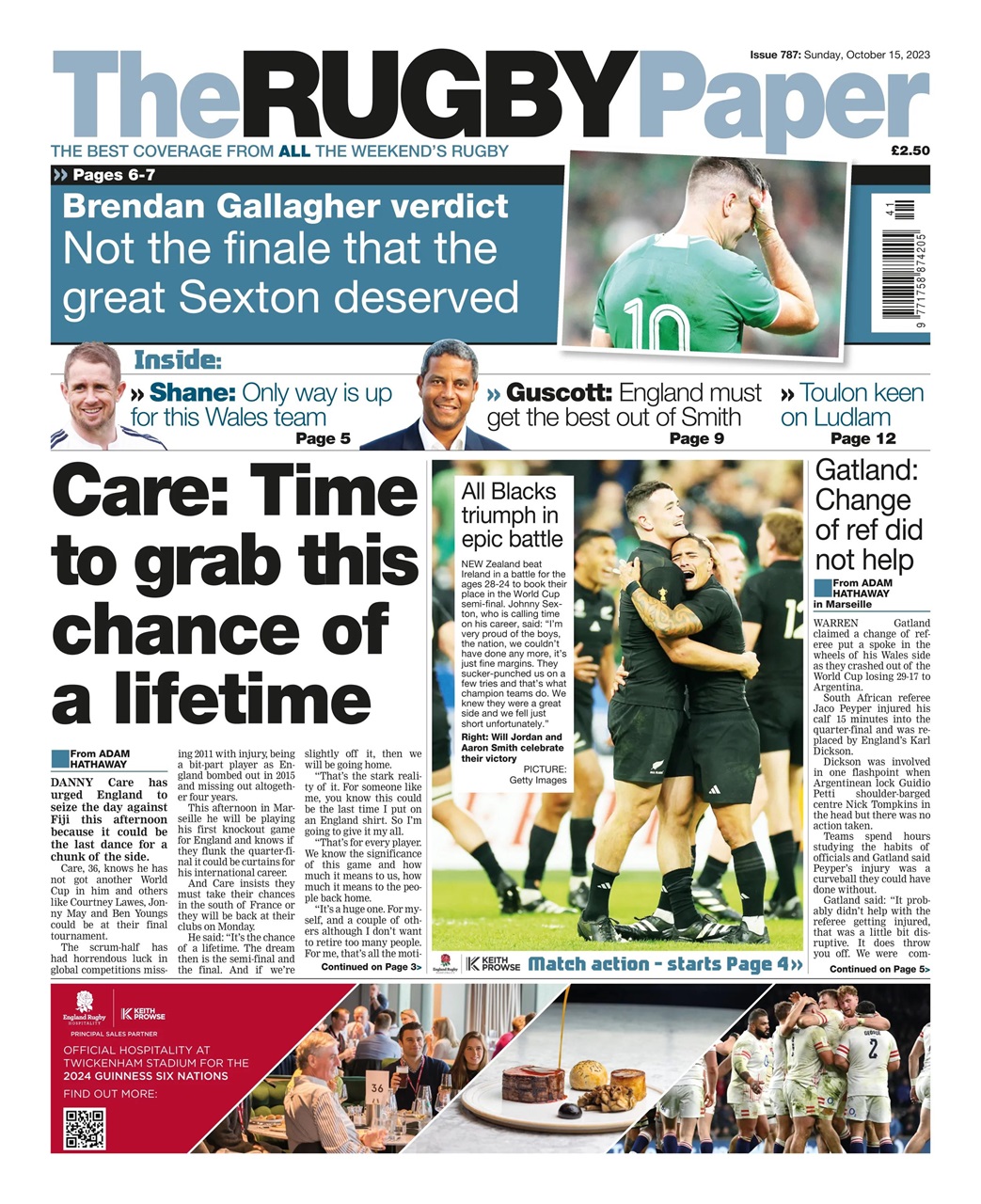 The Rugby Paper Magazine - 15th October 2023 Back Issue