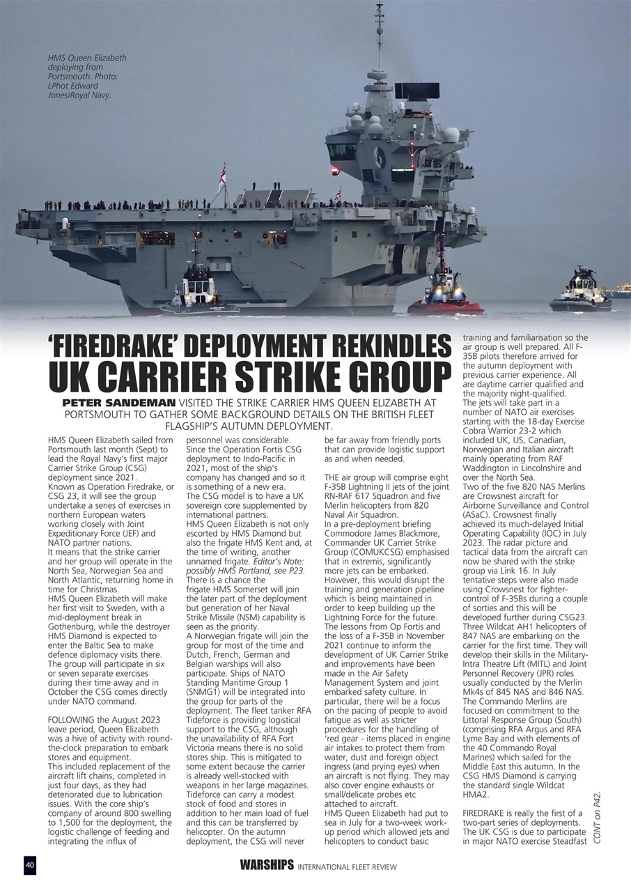 Warships International Fleet Review Magazine - November 2023 Back Issue