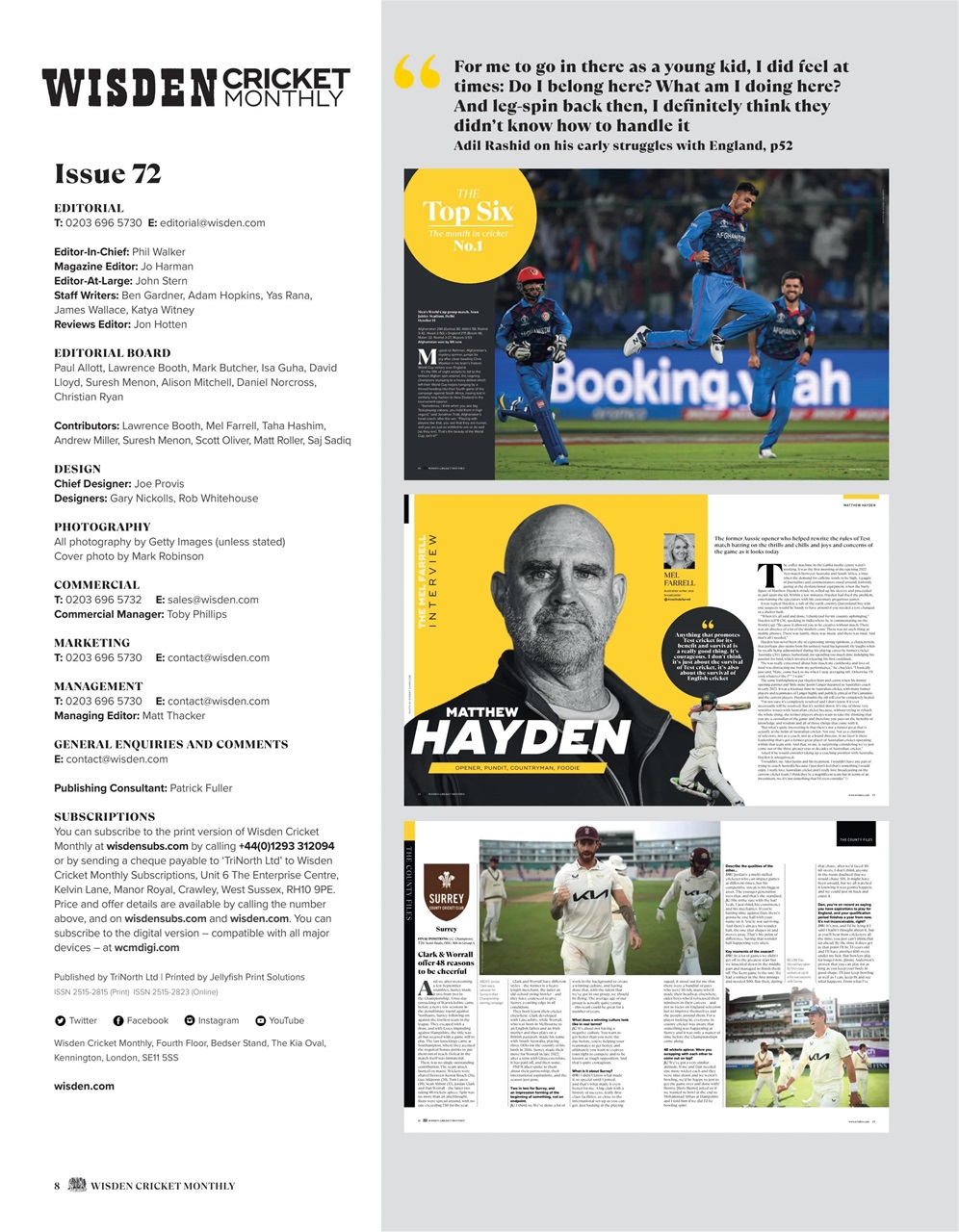Wisden Cricket Monthly Magazine - October 2023 Back Issue