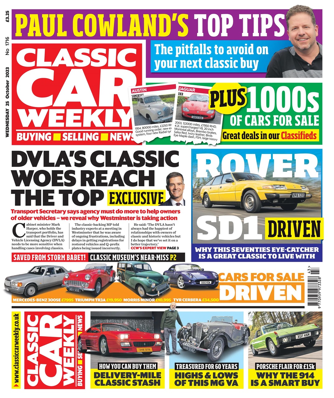 Classic Car Weekly Magazine - 25-Oct-2023 Back Issue