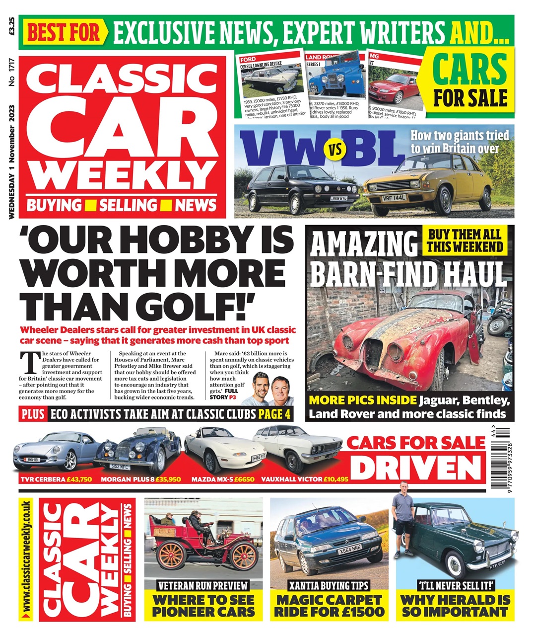 Classic Car Weekly Magazine - 1-Nov-2023 Back Issue