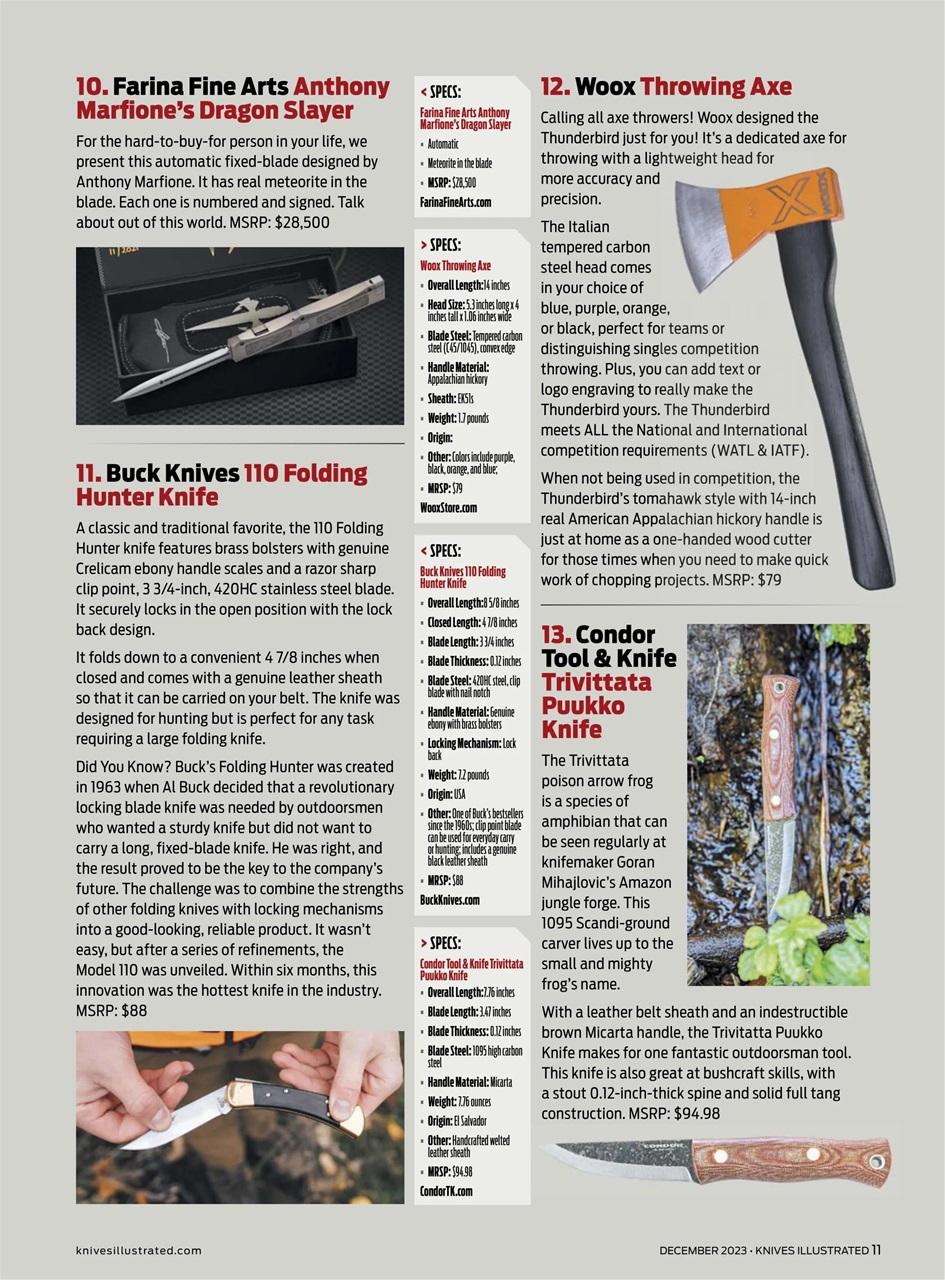 Knives Illustrated Magazine - December 2023 Back Issue