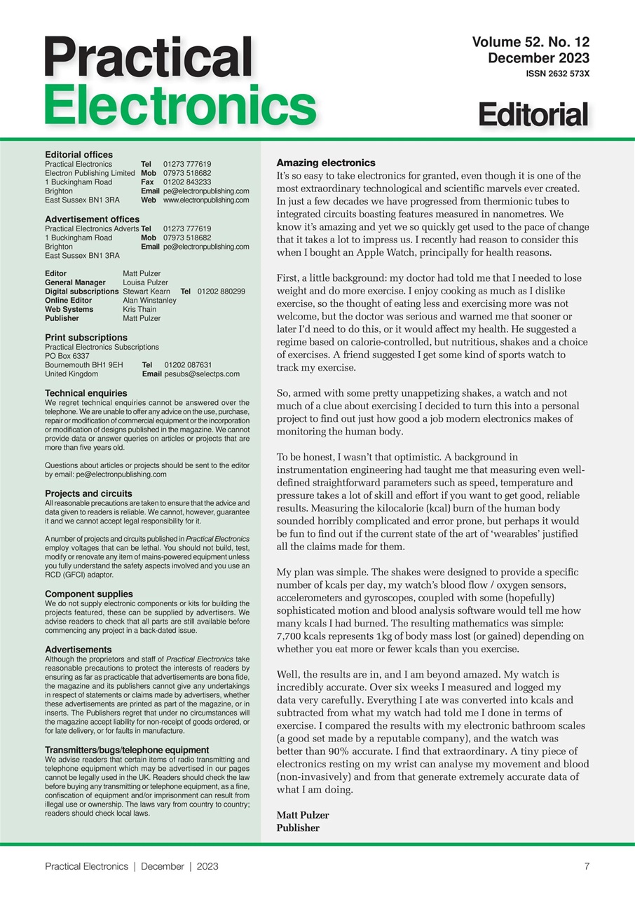 Practical Electronics Magazine - December 2023 Back Issue
