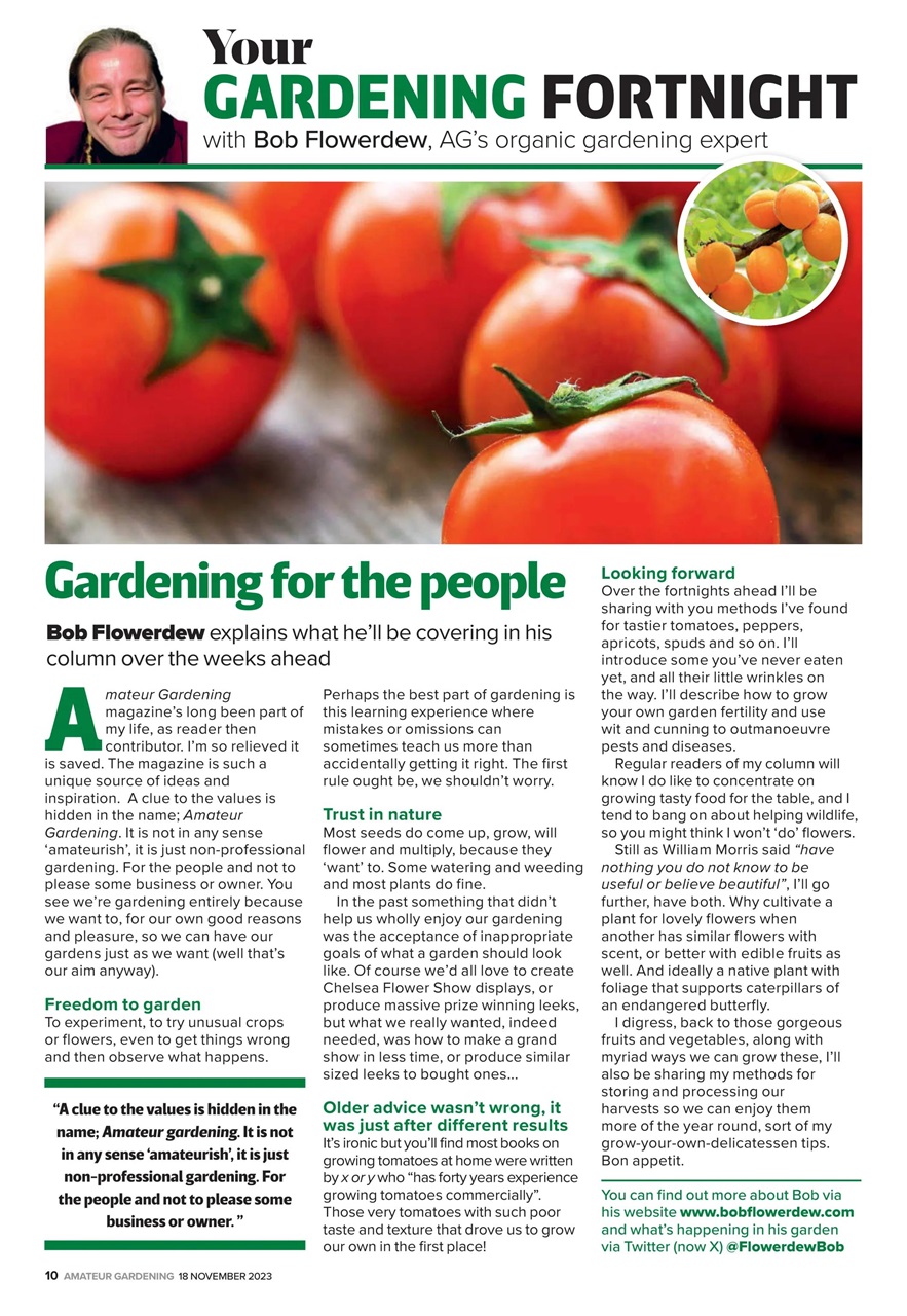 Amateur Gardening Magazine - 18th November 2023 Back Issue