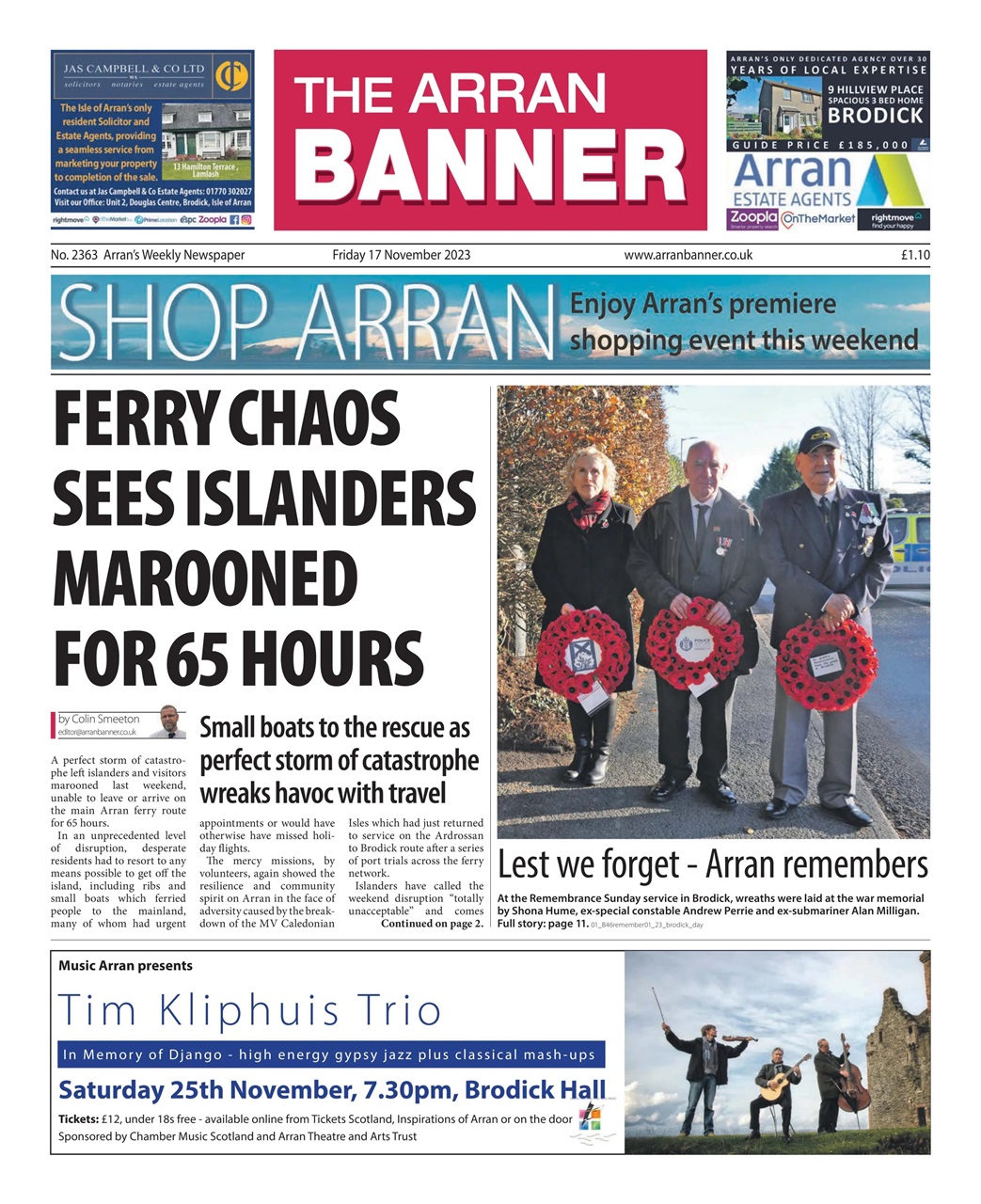 Arran Banner Magazine - 17/11/2023 Back Issue