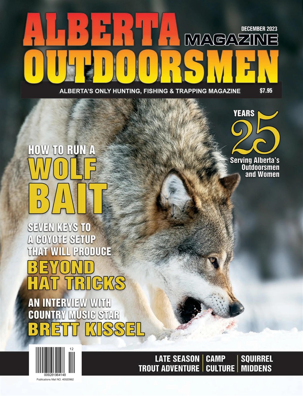 Alberta Outdoors Magazine - Volume 25 Issue 8 Back Issue