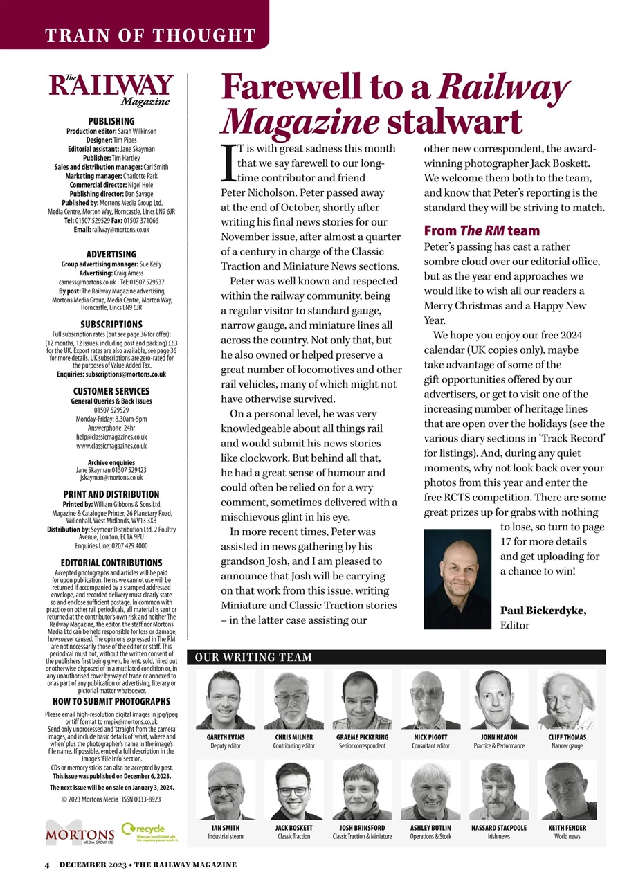 Railway Magazine - December 2023 Subscriptions | Pocketmags