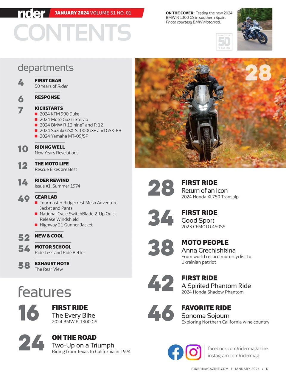 Rider Magazine - January 2024 Zurück Ausgabe