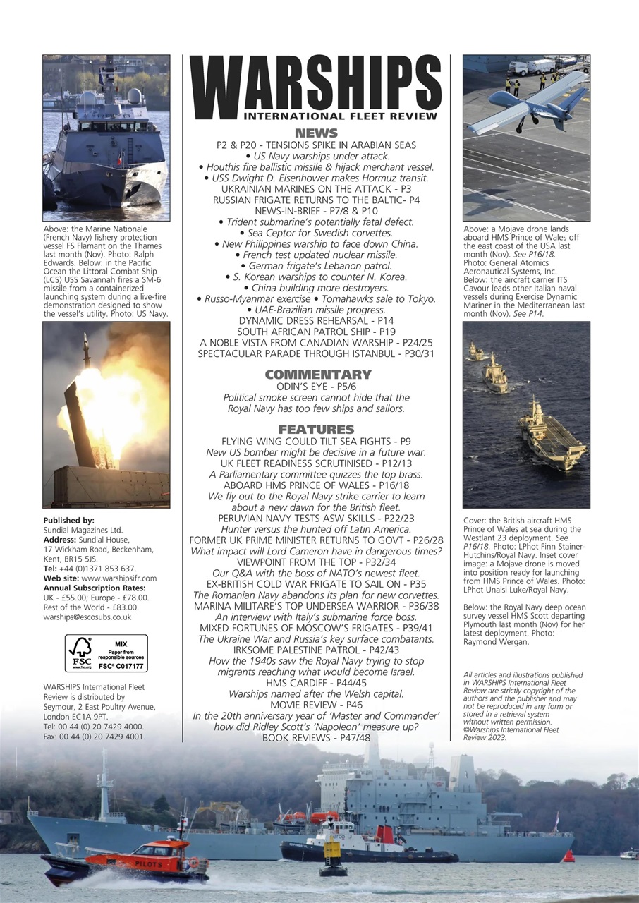 Warships International Fleet Review Magazine - January 2024 ...