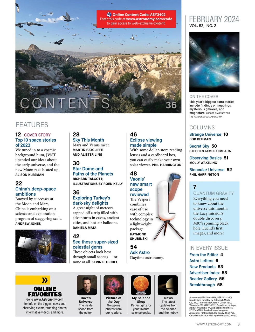 Astronomy Magazine - February 2024 Subscriptions | Pocketmags