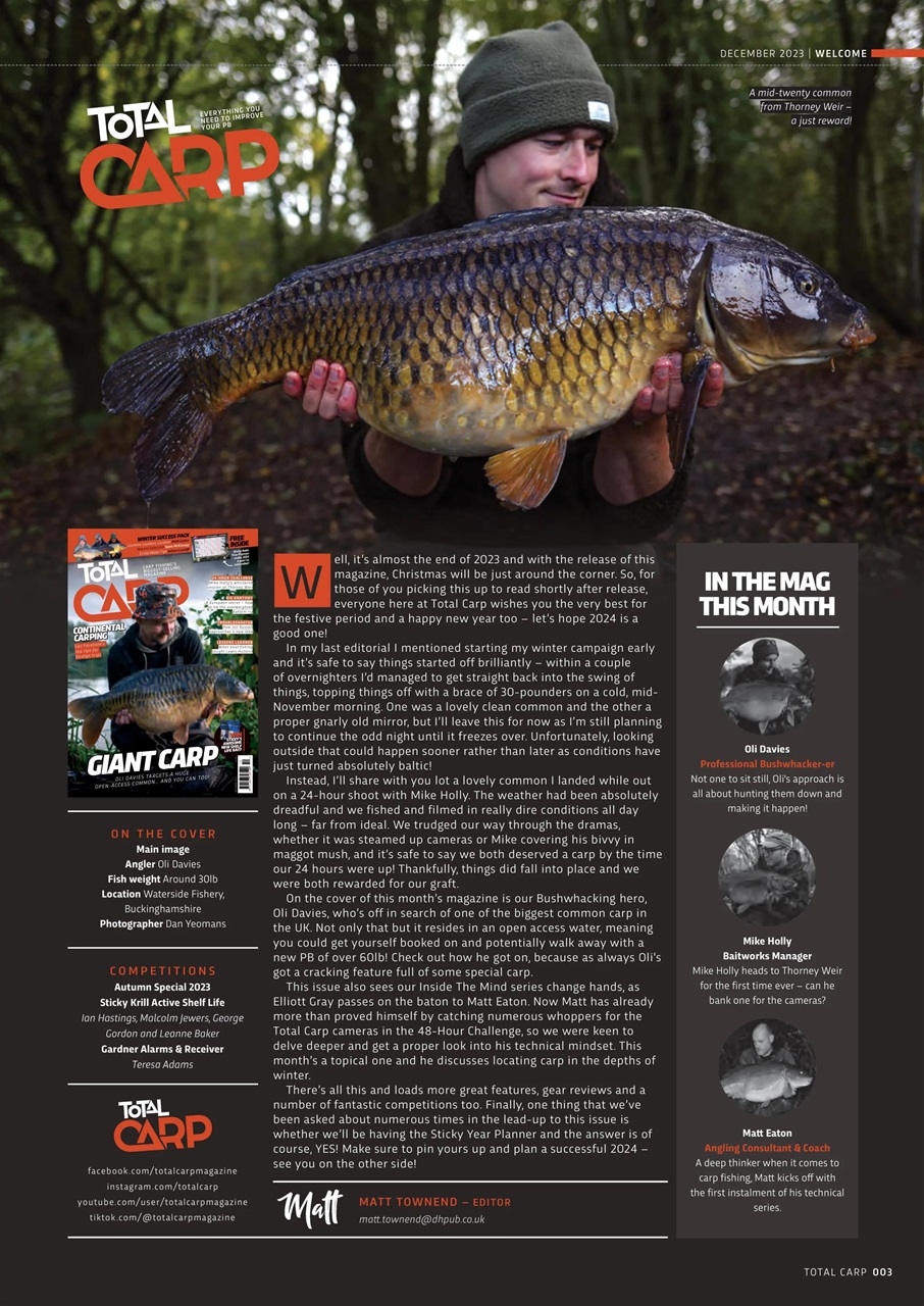 Total Carp Magazine - December 2023 Subscriptions | Pocketmags