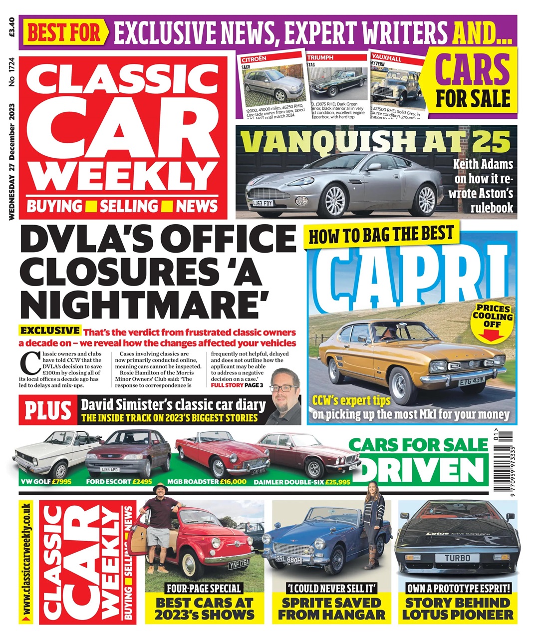 Classic Car Weekly Magazine - 27-Dec-2023 Subscriptions | Pocketmags