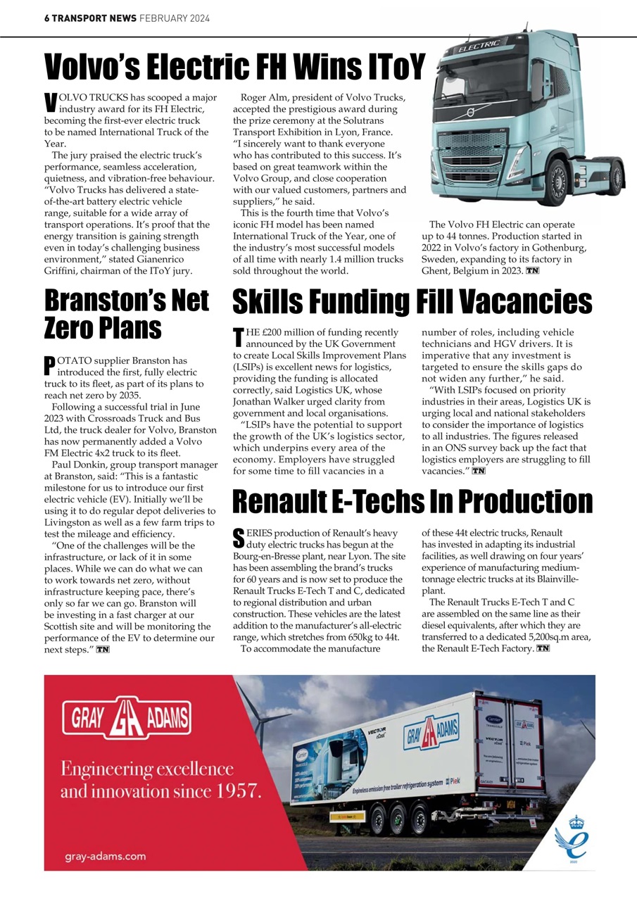 Transport News Magazine - Transport News February 2024 Subscriptions ...