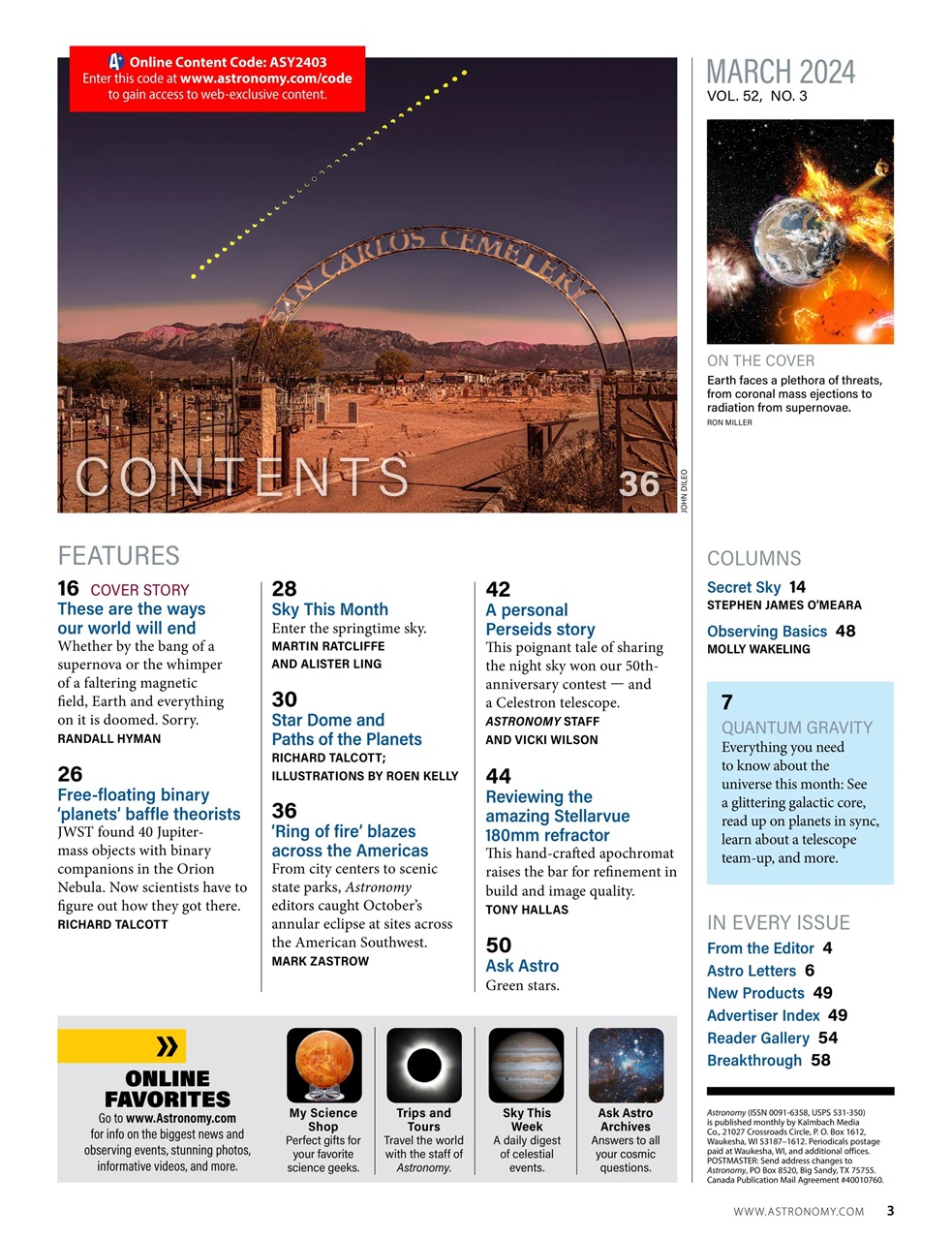 Astronomy Magazine - March 2024 Retour à l'édition précédente