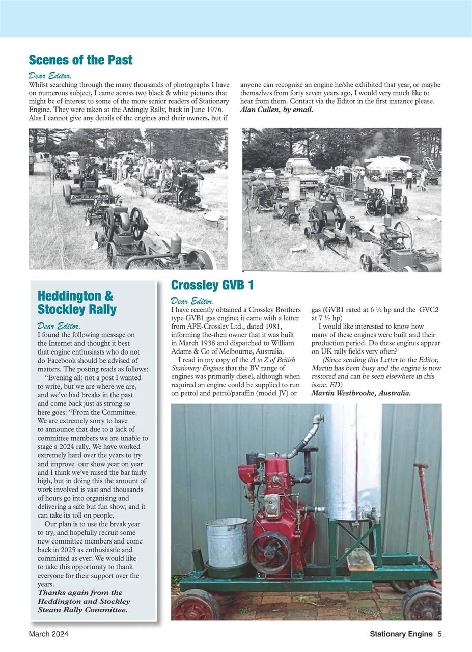 Stationary Engine Magazine - Mar-24 Back Issue