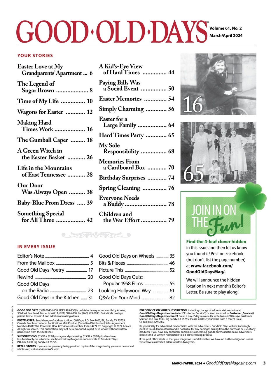 Good Old Days Magazine Subscriptions and April 2024 Issue | Pocketmags