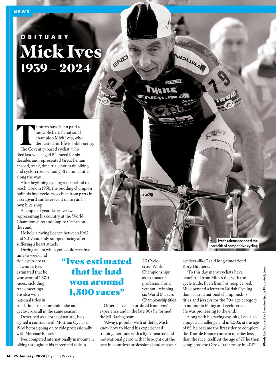Cycling Weekly Magazine - 25 Jan 2024 Back Issue