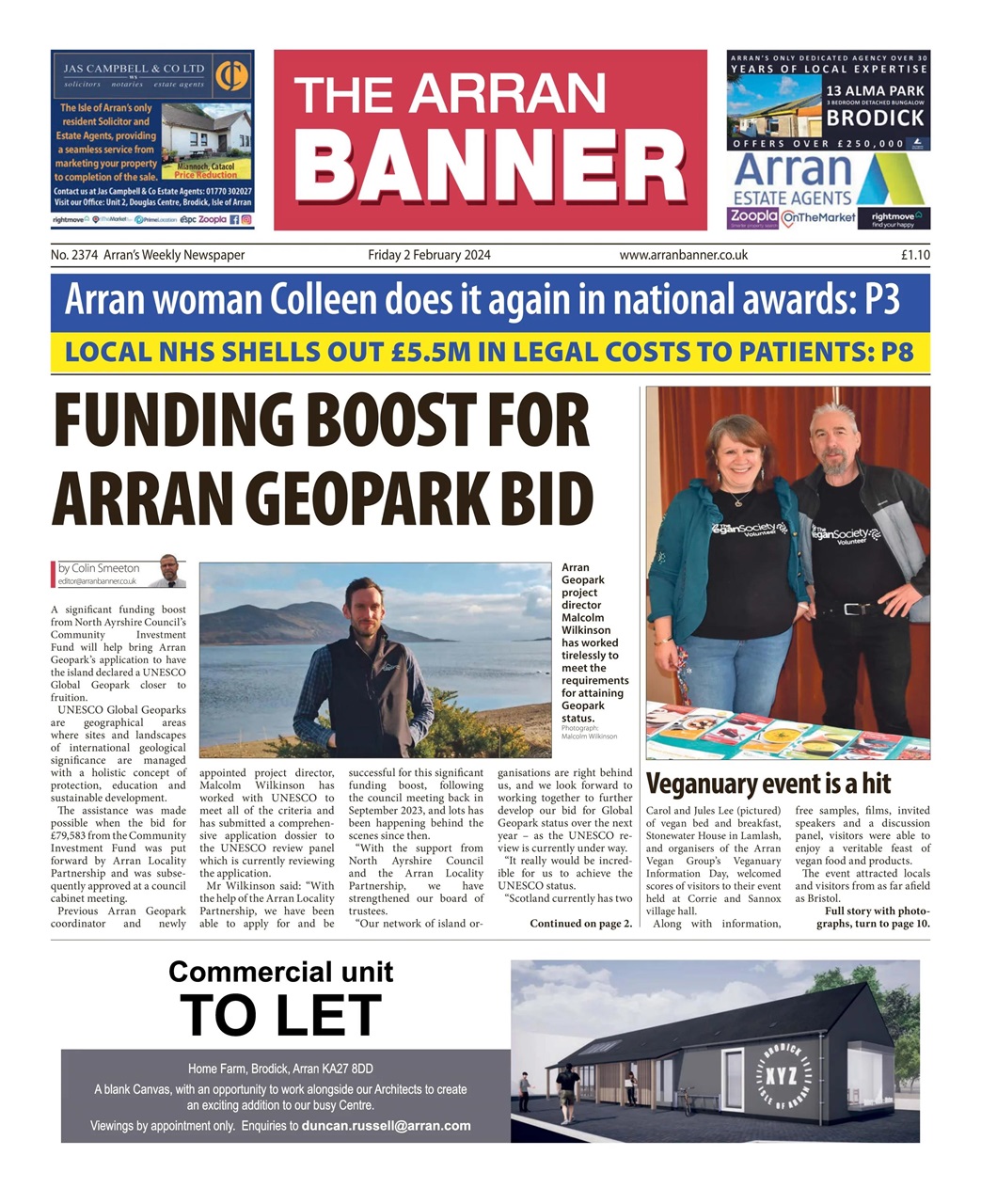 Arran Banner Magazine - 02/02/2024 Back Issue