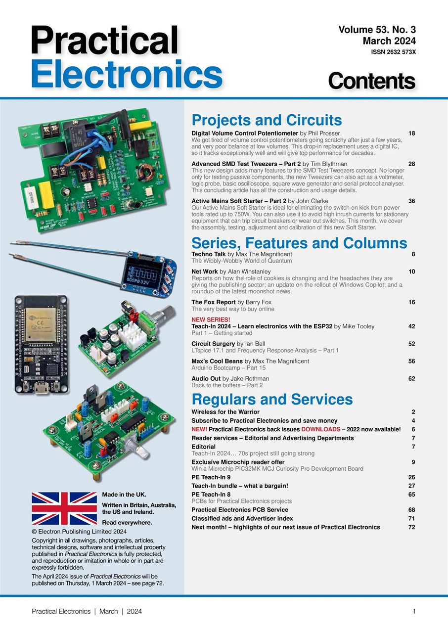 Practical Electronics Magazine - March 2024 Back Issue
