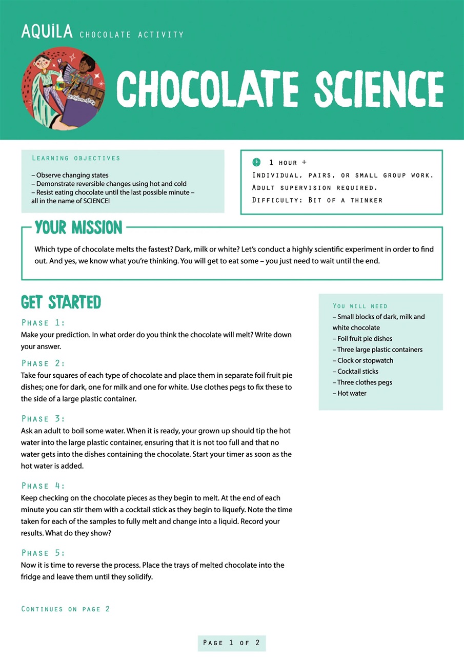 Aquila Magazine - Chocolate Science Back Issue