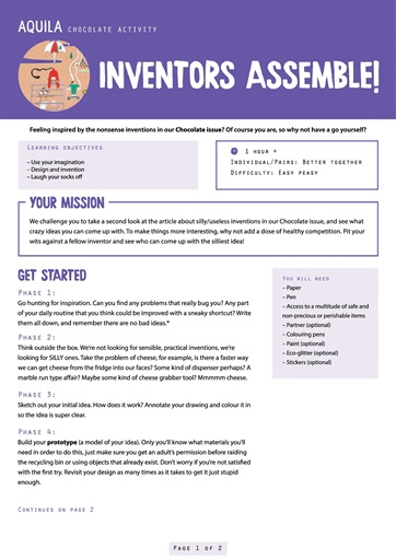 Aquila Magazine - Inventors assemble! Zurück Ausgabe