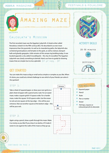 Aquila Magazine - Draw your own amazing mazes aquila magazine Back Issue