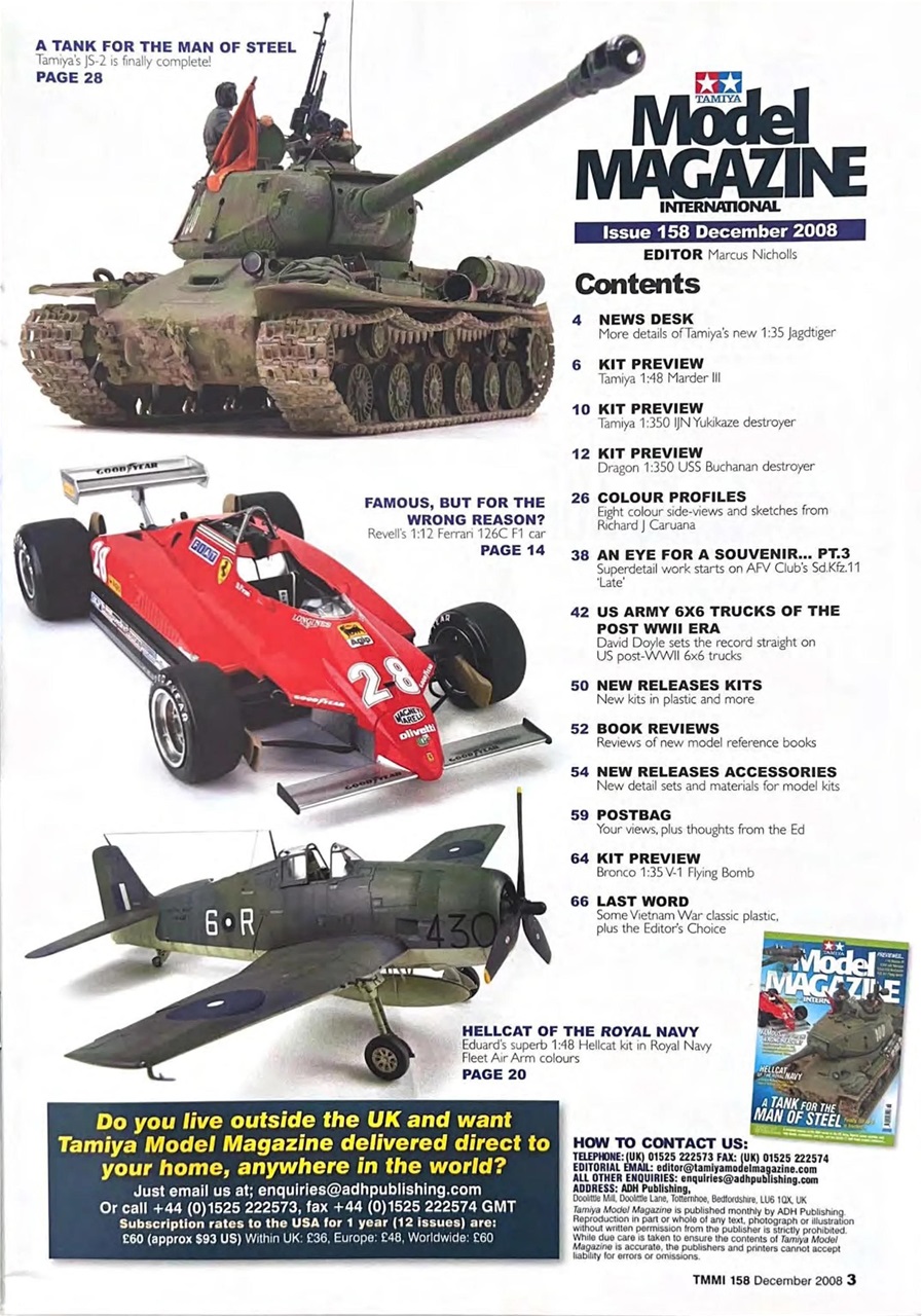 Tamiya Model Magazine - 158 Back Issue