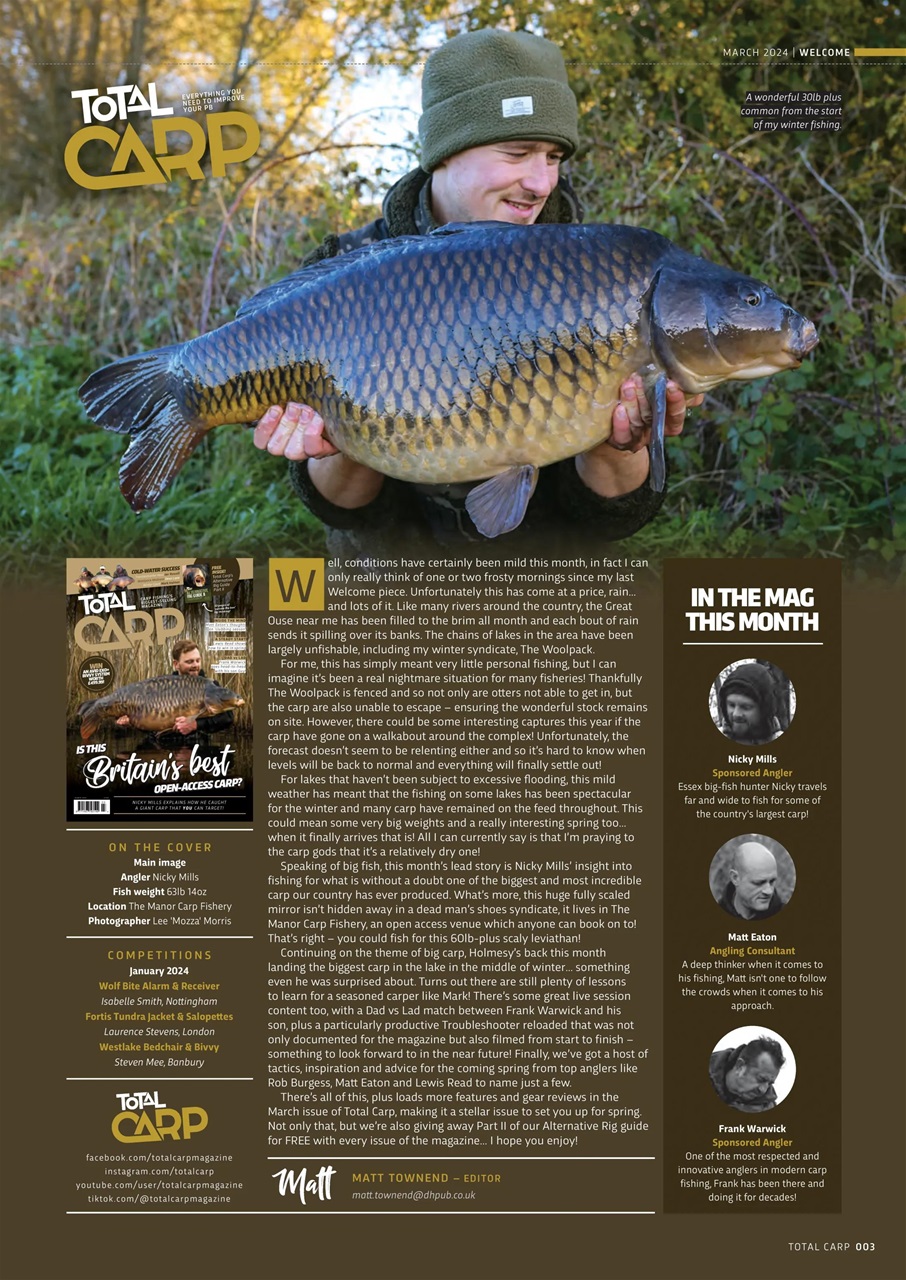 Total Carp Magazine Subscriptions and March 2024 Issue | Pocketmags