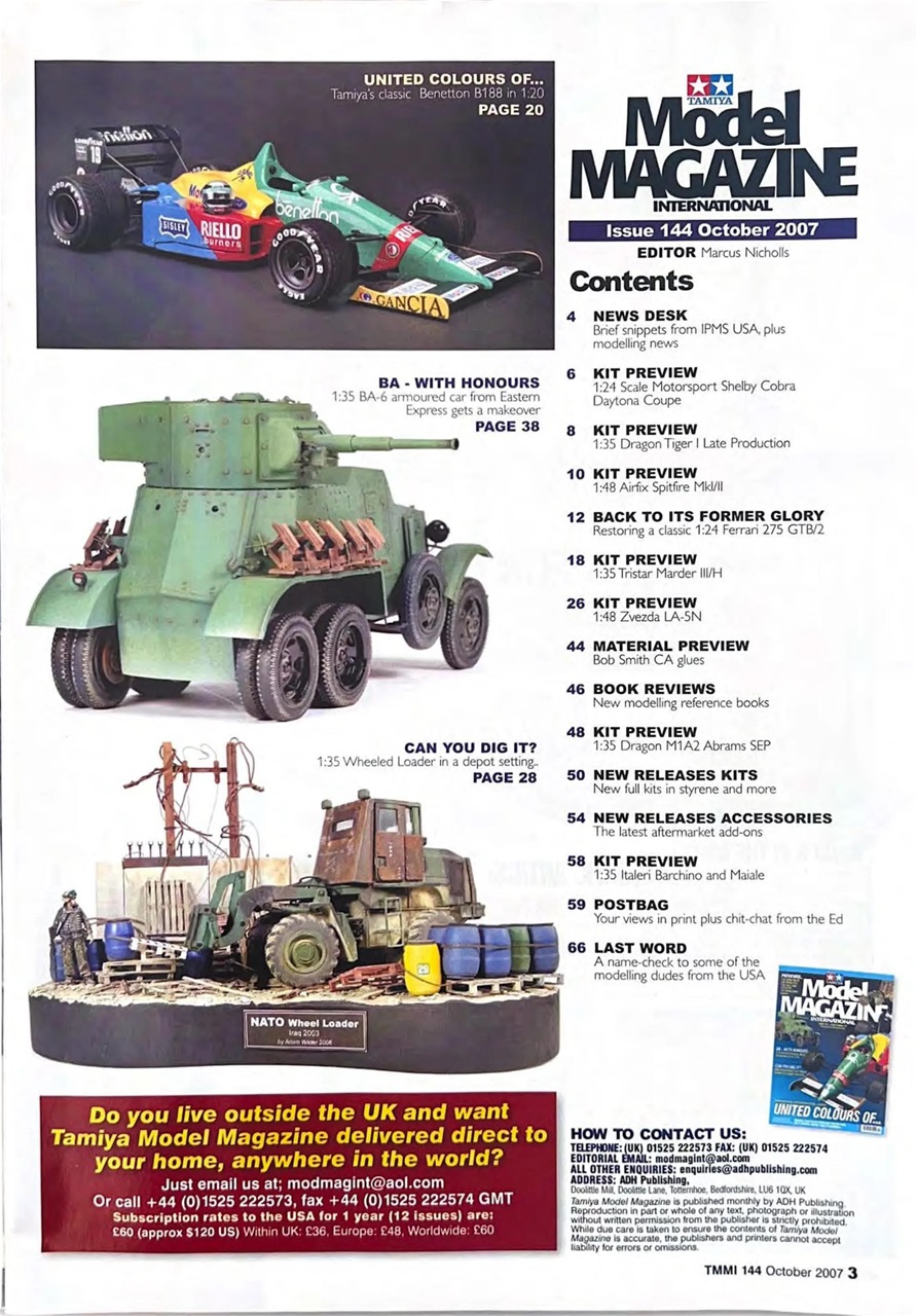 Tamiya Model Magazine - 144 Back Issue