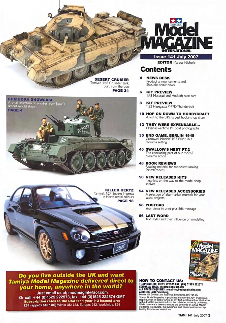 Tamiya Model Magazine - 141 Back Issue