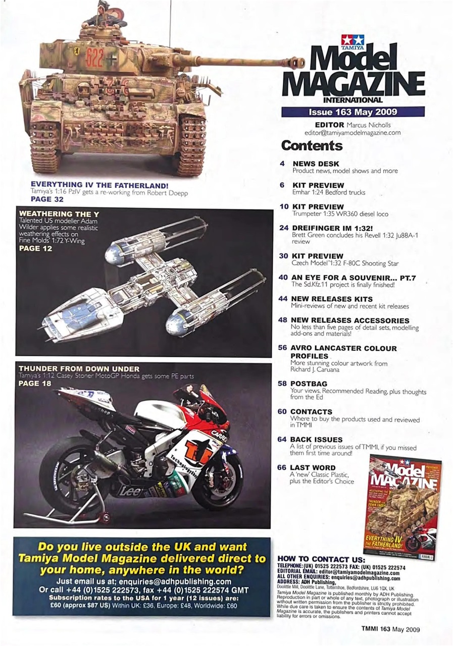 Tamiya Model Magazine - 163 Back Issue