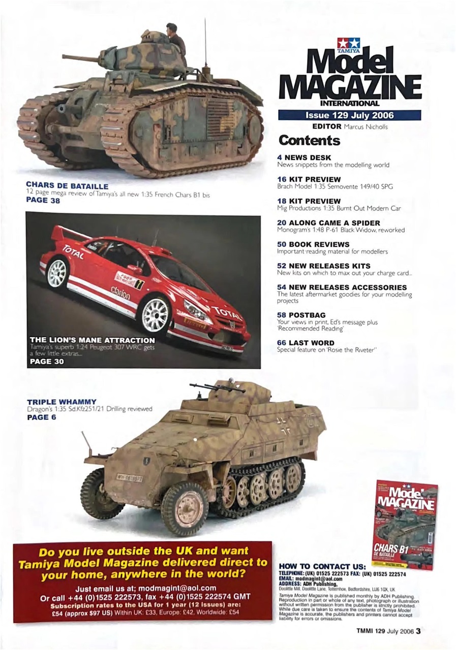 Tamiya Model Magazine - 129 Back Issue