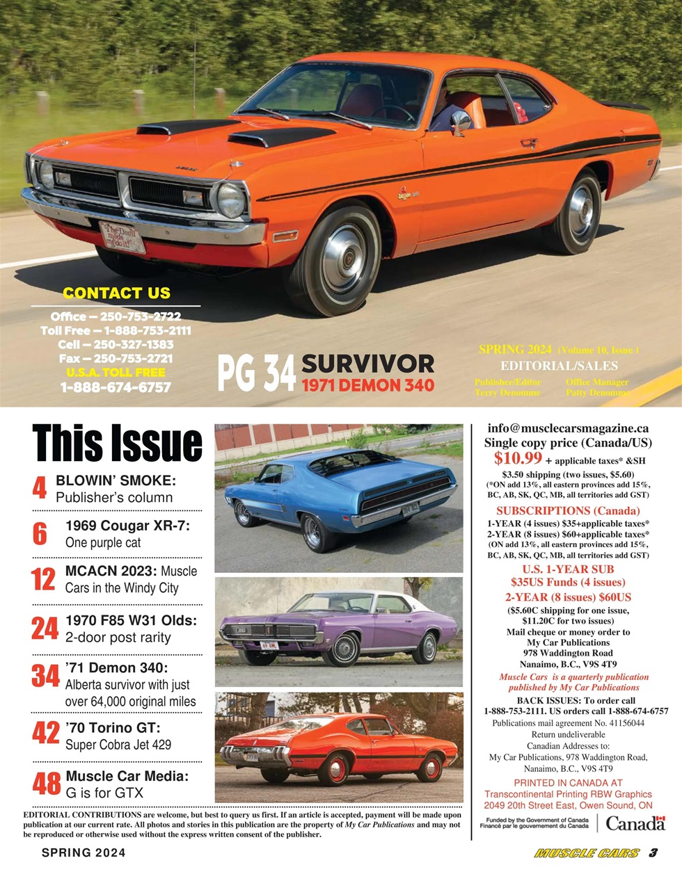 Muscle Cars Magazine Subscriptions and SPRING 2024 Issue