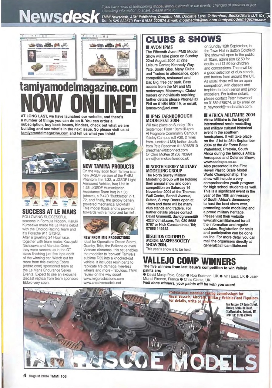 Tamiya Model Magazine - 106 Back Issue