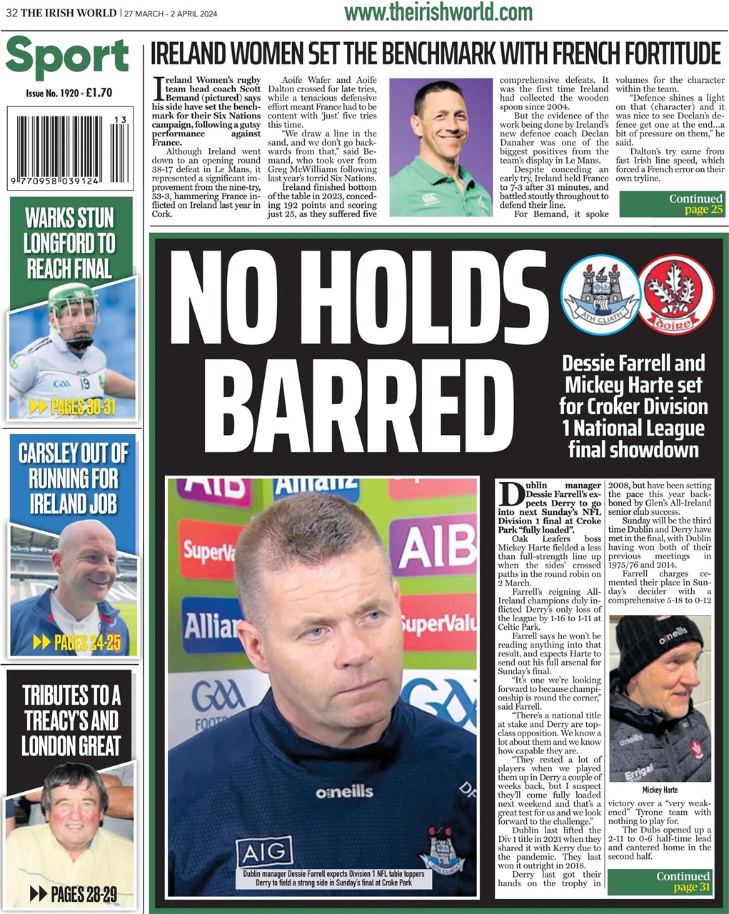 Irish World Magazine - 1920 Back Issue