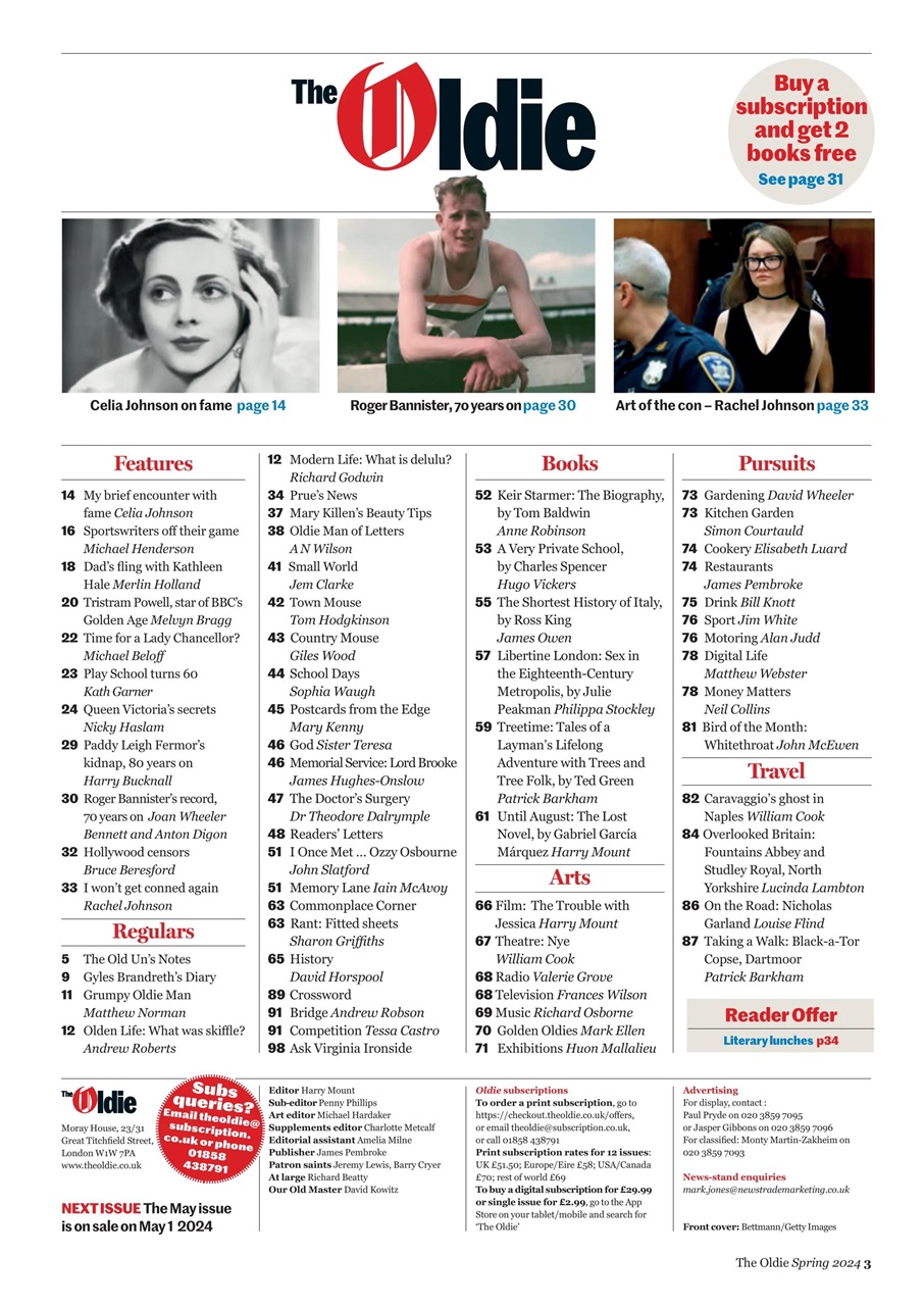 The Oldie Magazine Subscriptions and Spring 2024 Issue | Pocketmags